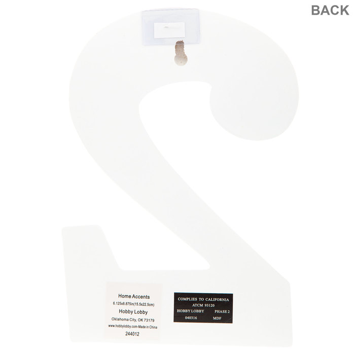 White Wood Number Wall Decor - 2 | Hobby Lobby | 244012